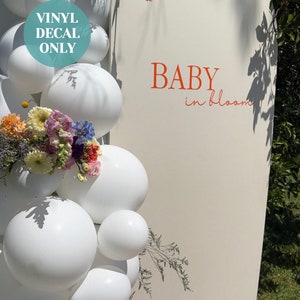 Baby in Bloom Vinyl Decal for Baby Shower Backdrop DIY Gender Reveal ...