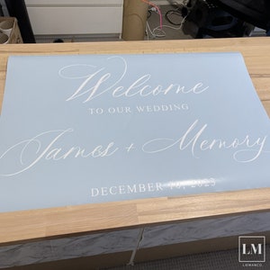 Welcome Wedding Mirror Sign Vinyl Lettering Elegant Wedding Reception ...