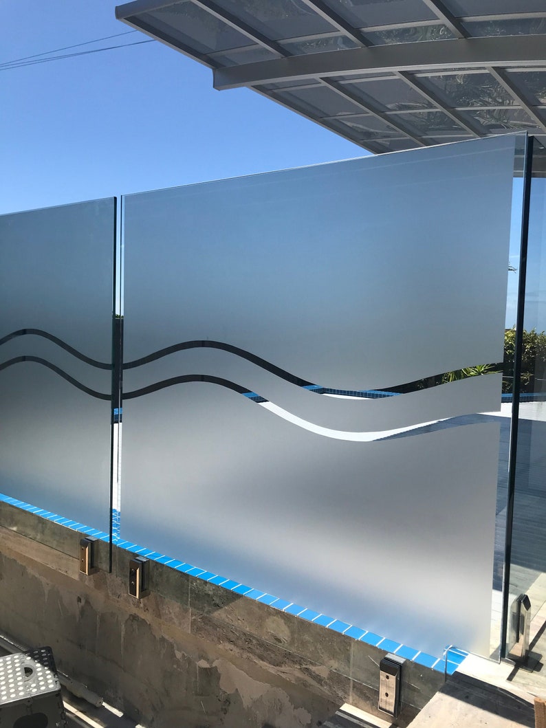 WAVE Frosted Window Film Privacy Vinyl Decal for Glass Door | Etsy