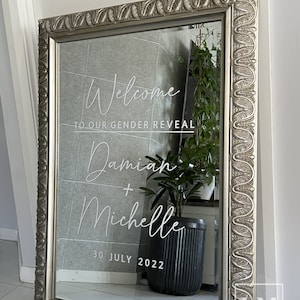 Welcome Mirror Vinyl Personalised Decal for Wedding Reception Decor ...