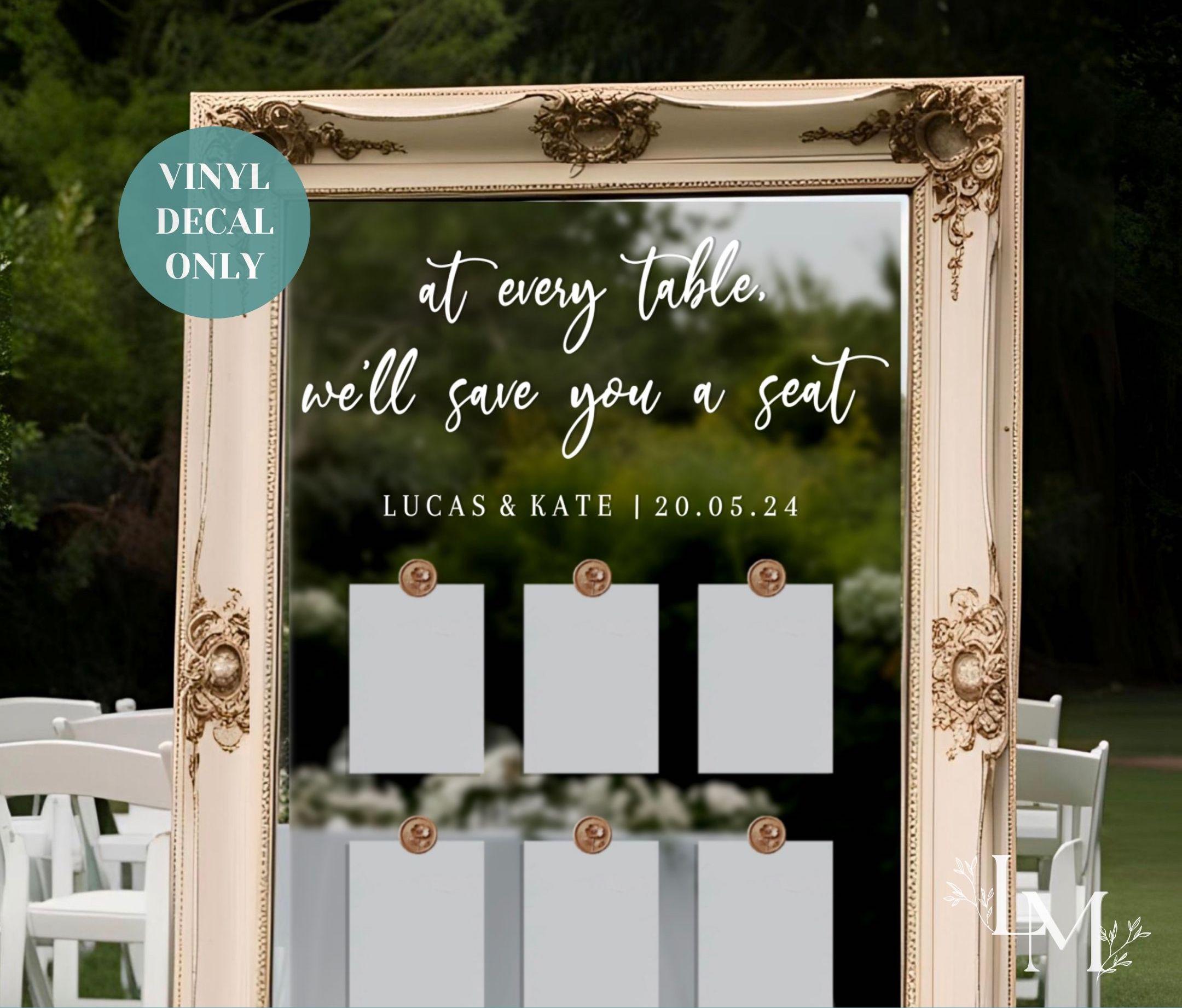 At Every Table Vinyl Wedding Seating Chart Decal Custom Table Chart ...