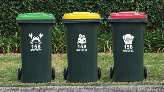 Personalised Wheelie Bin With Animal Sticker Custom House & - Etsy UK