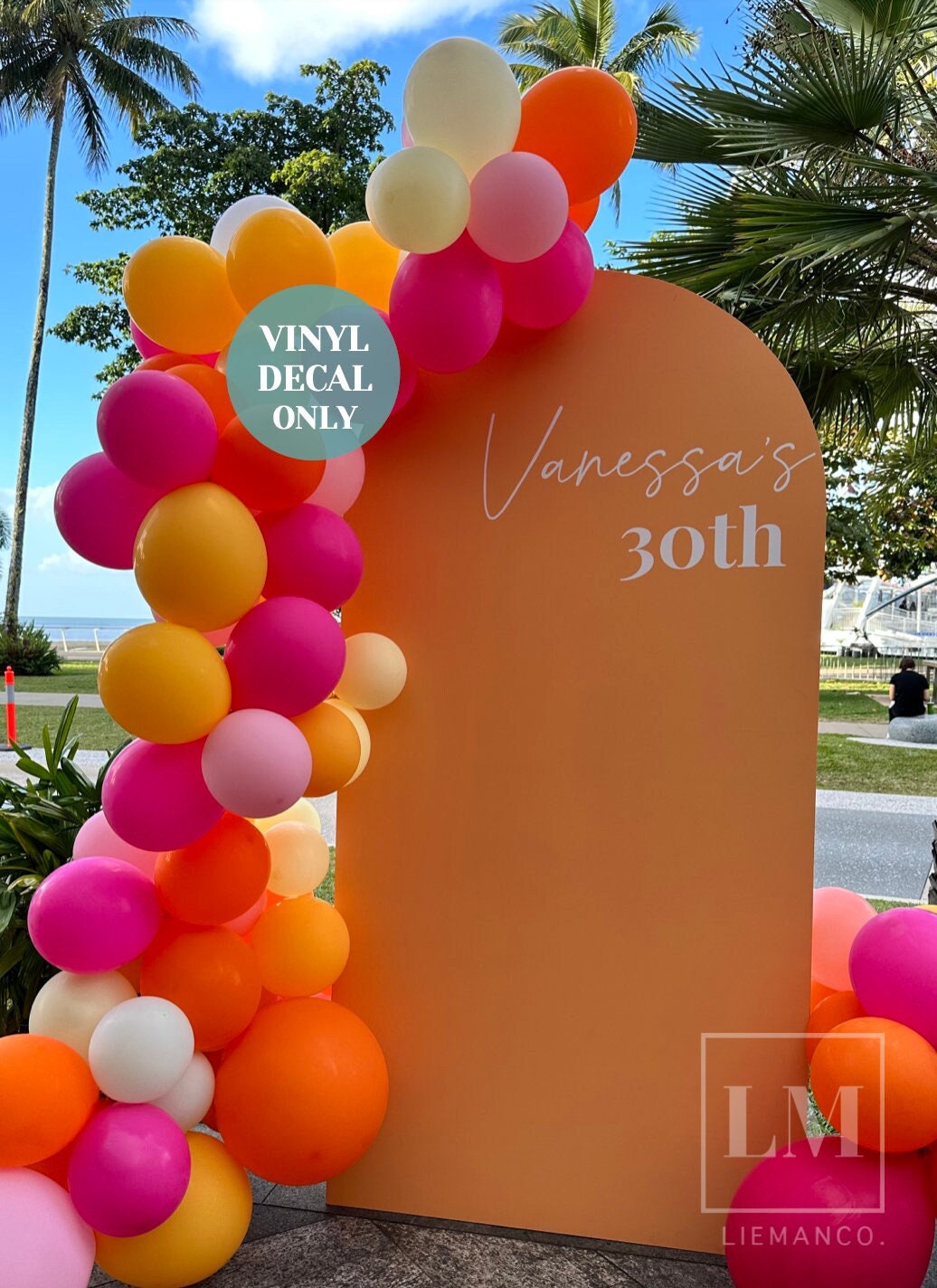 Personalised Birthday Backdrop Decal Birthday Name Sticker for Birthday ...