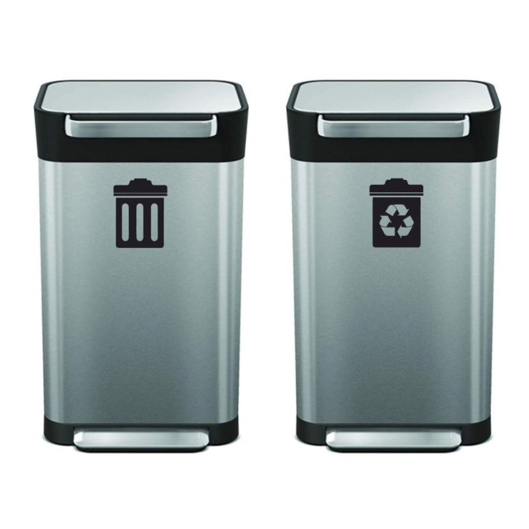 Stickers for Bin,rubbish Bin Label in Set of 2, Garbage Can Vinyl Decal ...