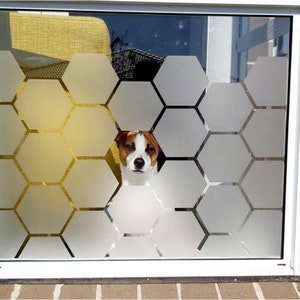 Honeycomb Frosted Window Film, Hexagon Window Decal, Geometric Etched ...