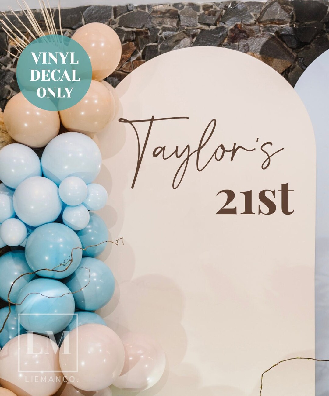 Personalised Birthday Backdrop Decal Birthday Name Sticker for Birthday ...