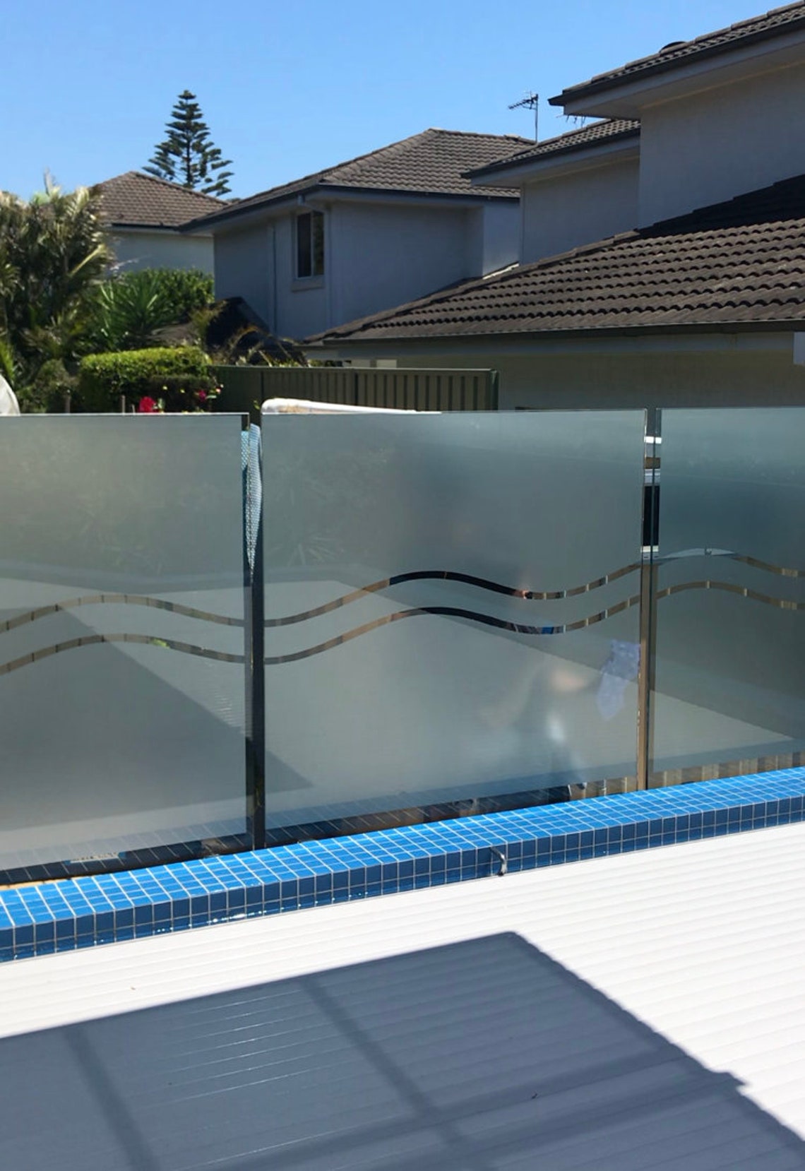 WAVE Frosted Window Film Privacy Vinyl Decal for Glass Door | Etsy