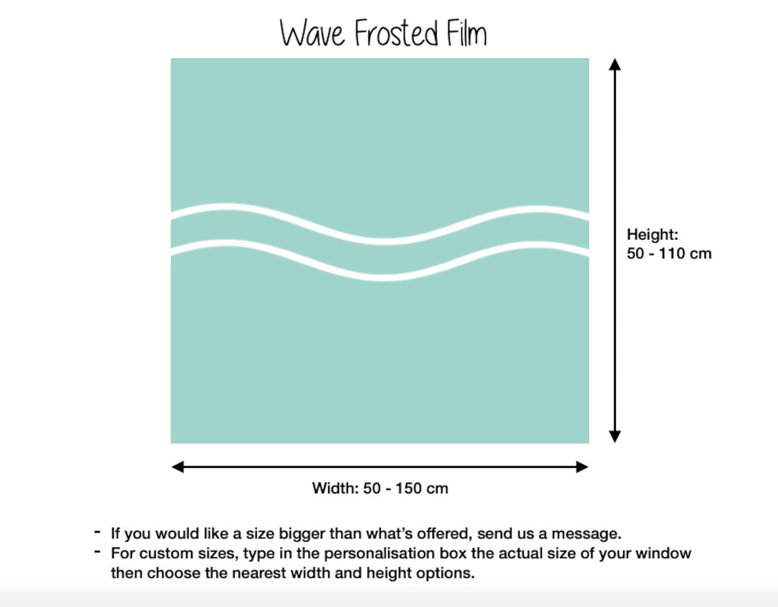 WAVE Frosted Window Film Privacy Vinyl Decal for Glass Door | Etsy