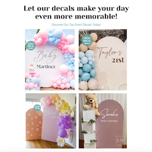 Custom Birthday Arch Decal Personalised Arch Backdrop Decal for ...
