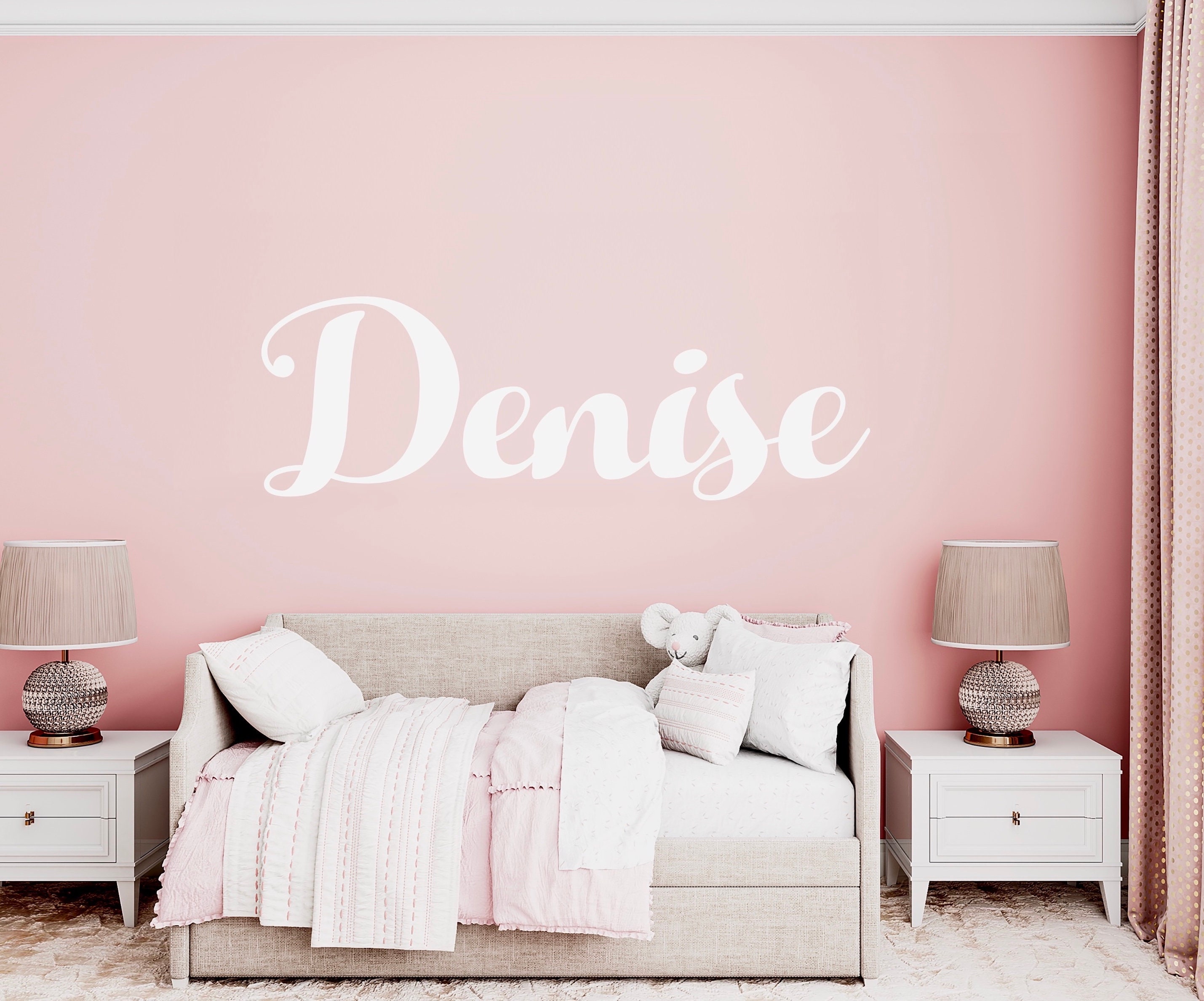 Large Custom Name Wall Sticker, Personalised Baby Name Decal, Above ...