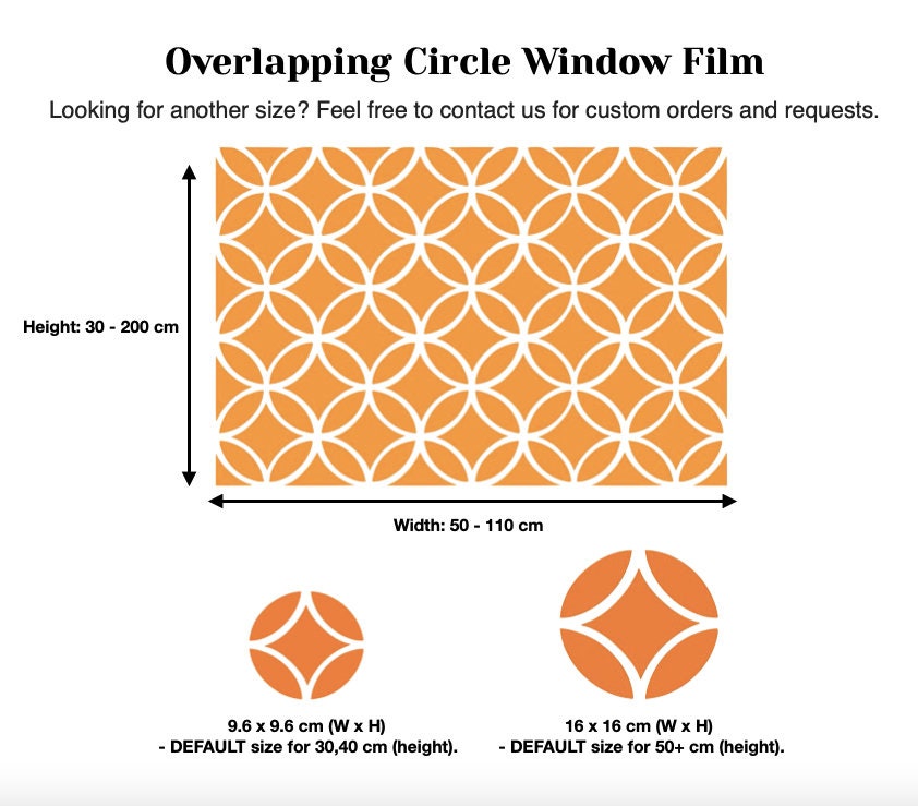 Overlapping Circle Frosted Film, Etch Privacy Window Film, Circles ...