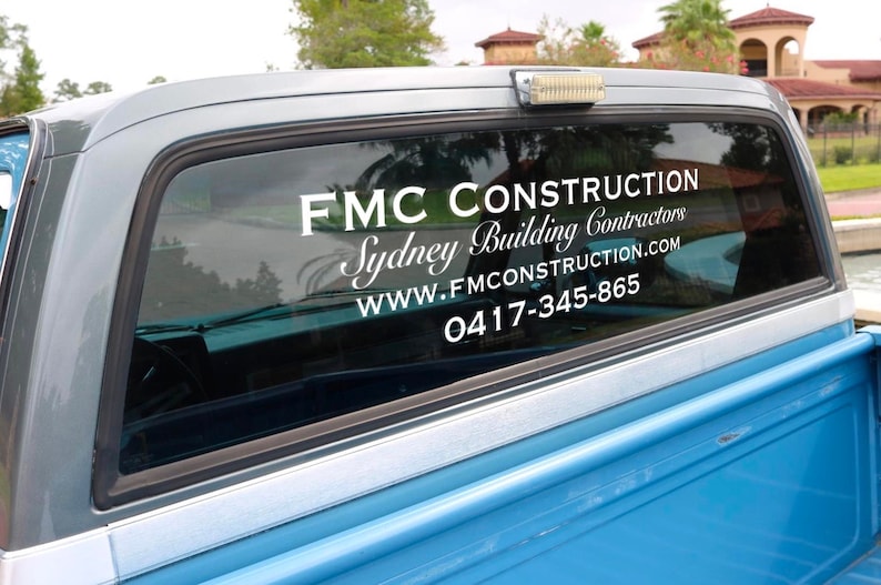 Business Car Window Decal, Company Logo Car Sticker, Custom Car Truck ...