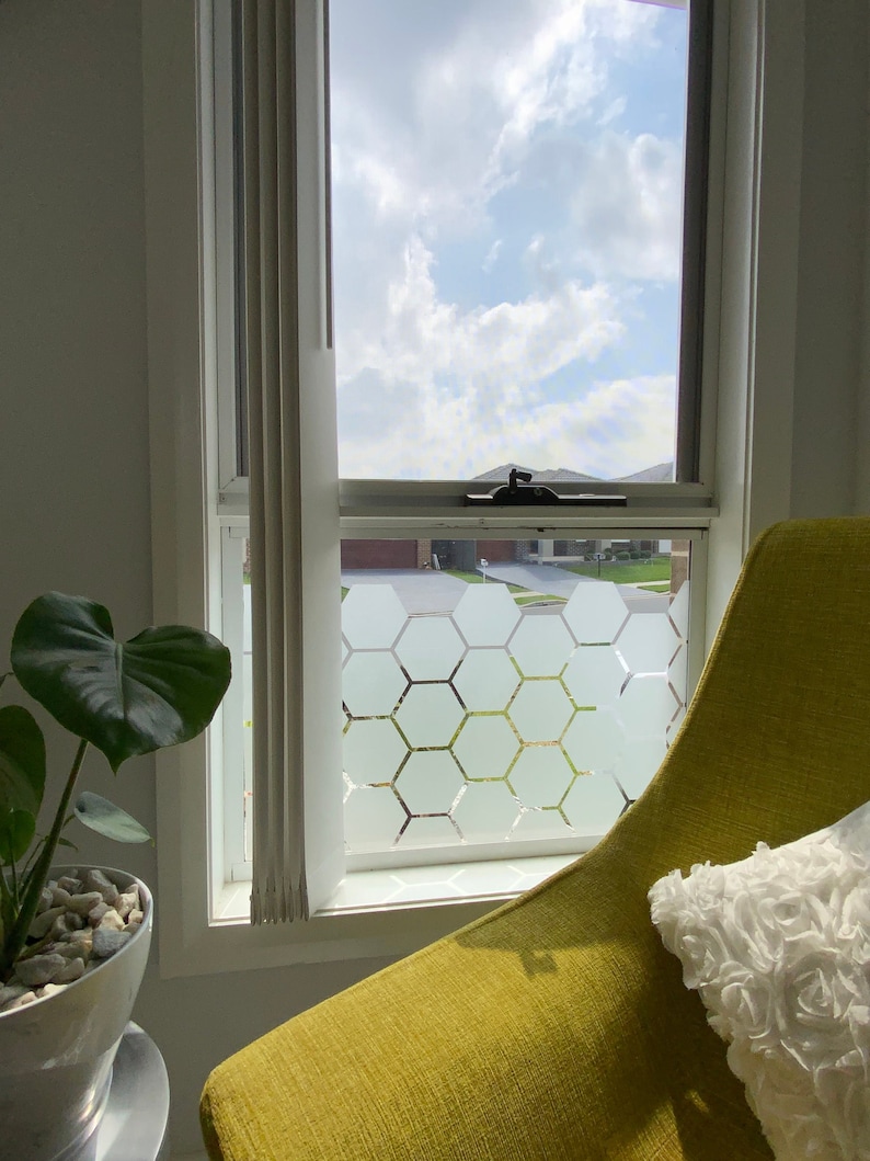 Honeycomb Frosted Window Film Hexagon Window Decal Geometric - Etsy