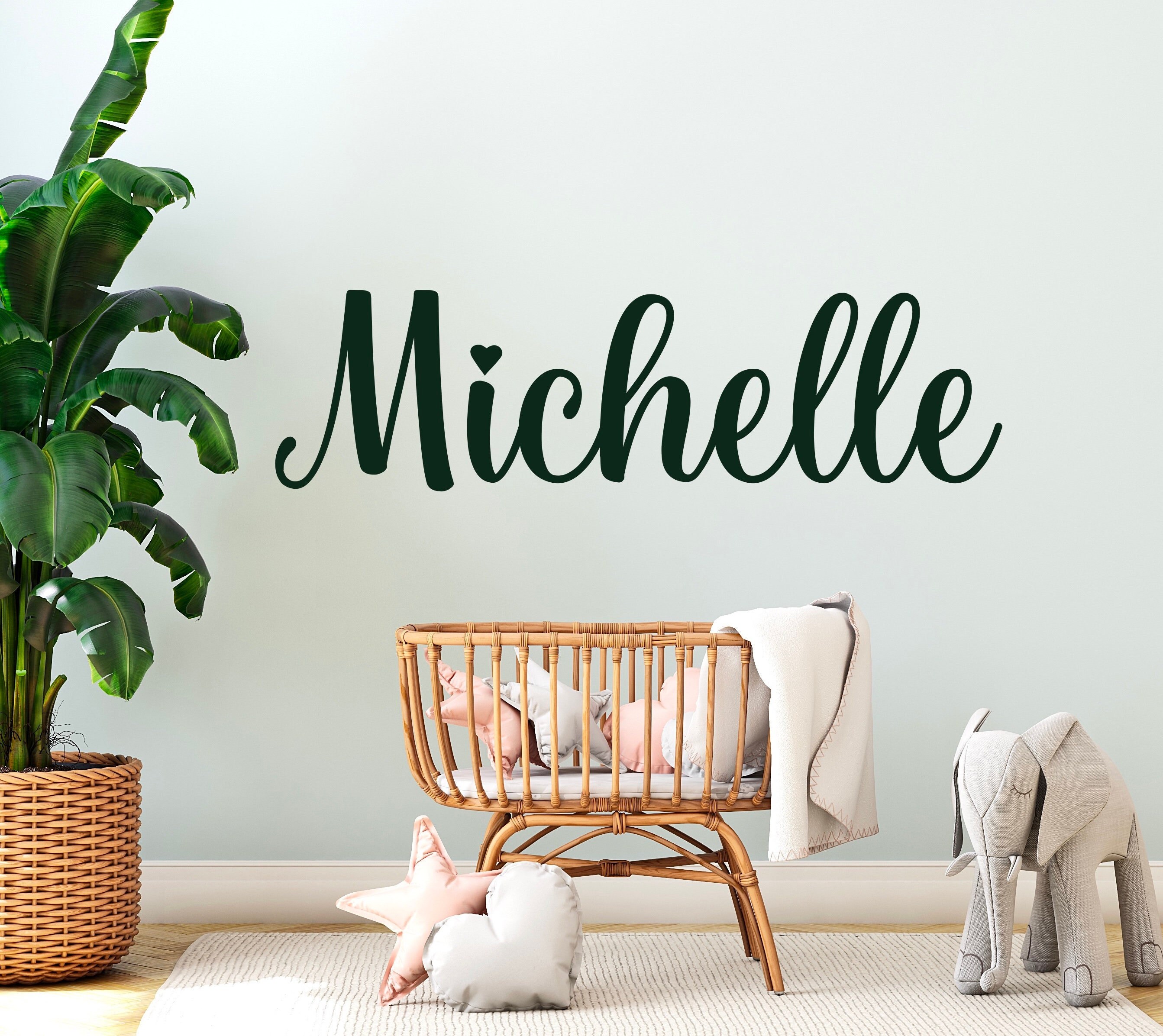 Large Custom Name Wall Sticker, Personalised Baby Name Decal, Above ...