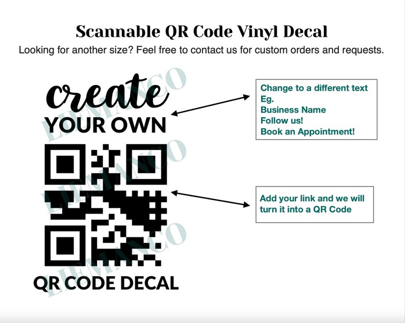 Custom QR Code Window Decal Scannable Business Decal Design - Etsy