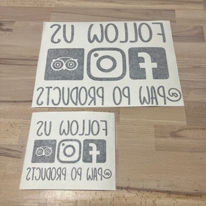 Follow Us on Social Media Window Vinyl Sign, Social Media Decal ...