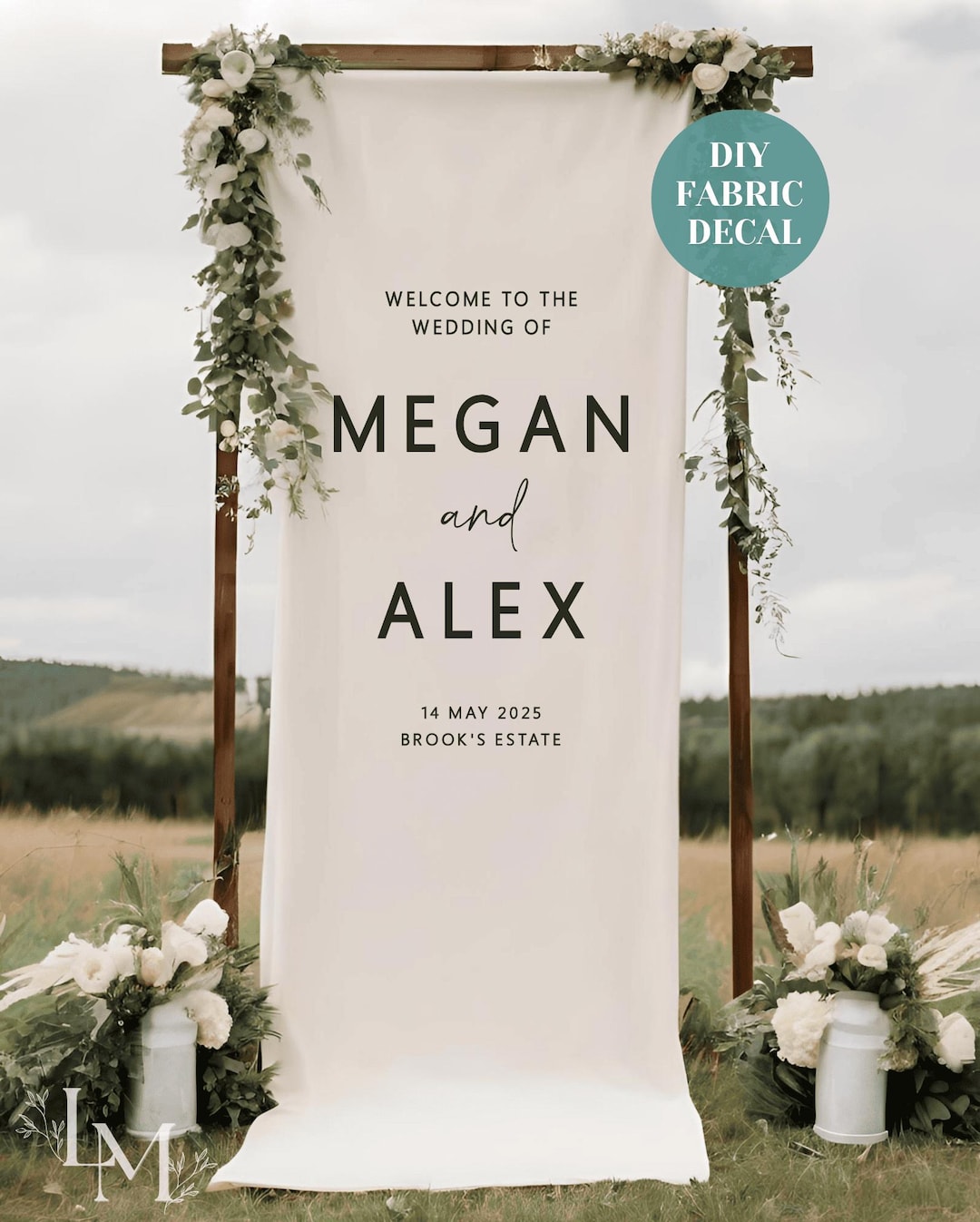 Custom Iron on Decal for Fabric Wedding Welcome Sign DIY Wedding Linen ...