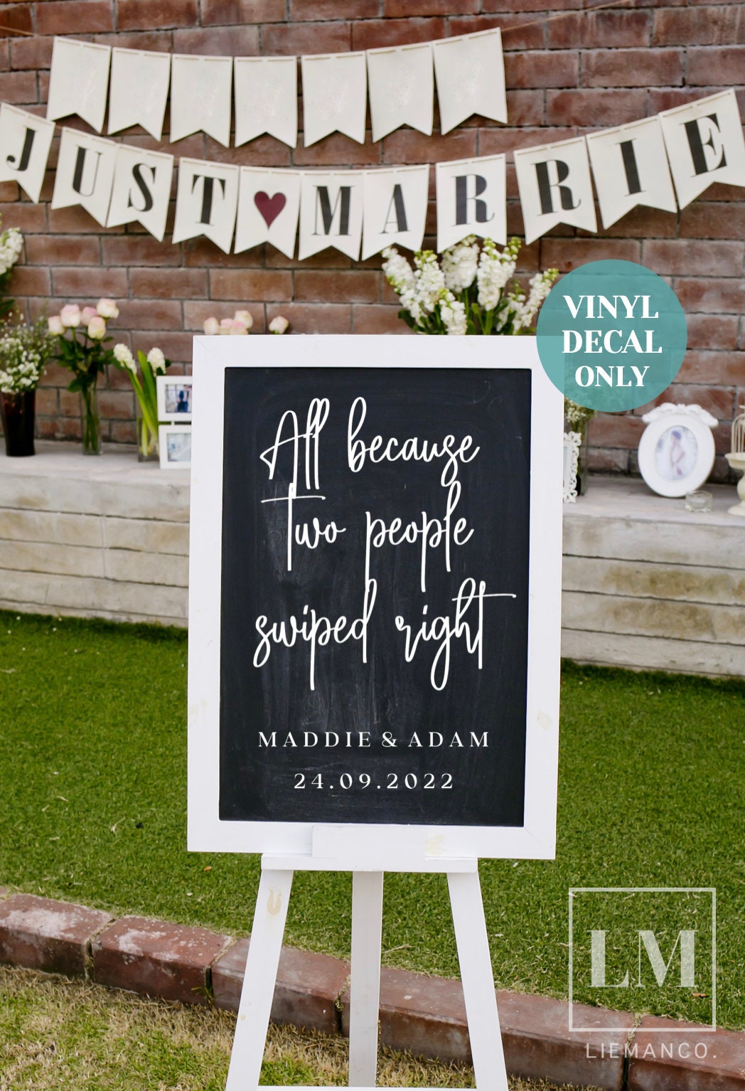 Wedding Mirror Decal Tinder Wedding Welcome Mirror Sign Two People ...