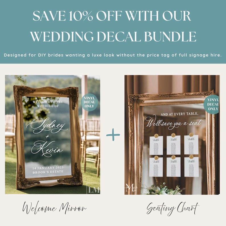 At Every Table We’ll Save You a Seat Vinyl Decal Wedding Mirror Seating ...