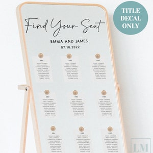 Find Your Seat Vinyl Decal for Seating Chart Mirror DIY Wedding Seating ...