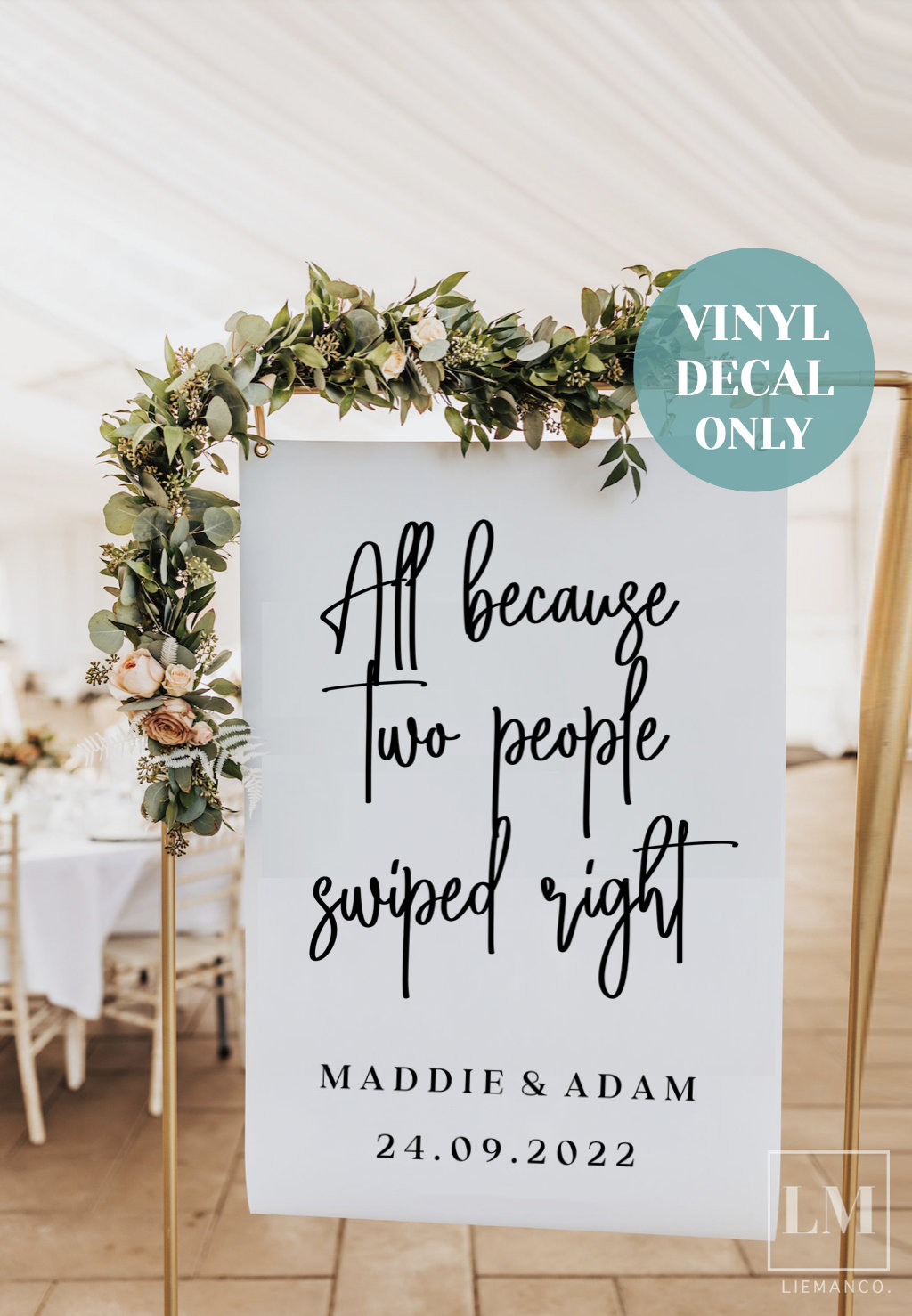 Wedding Mirror Decal Tinder Wedding Welcome Mirror Sign Two People ...