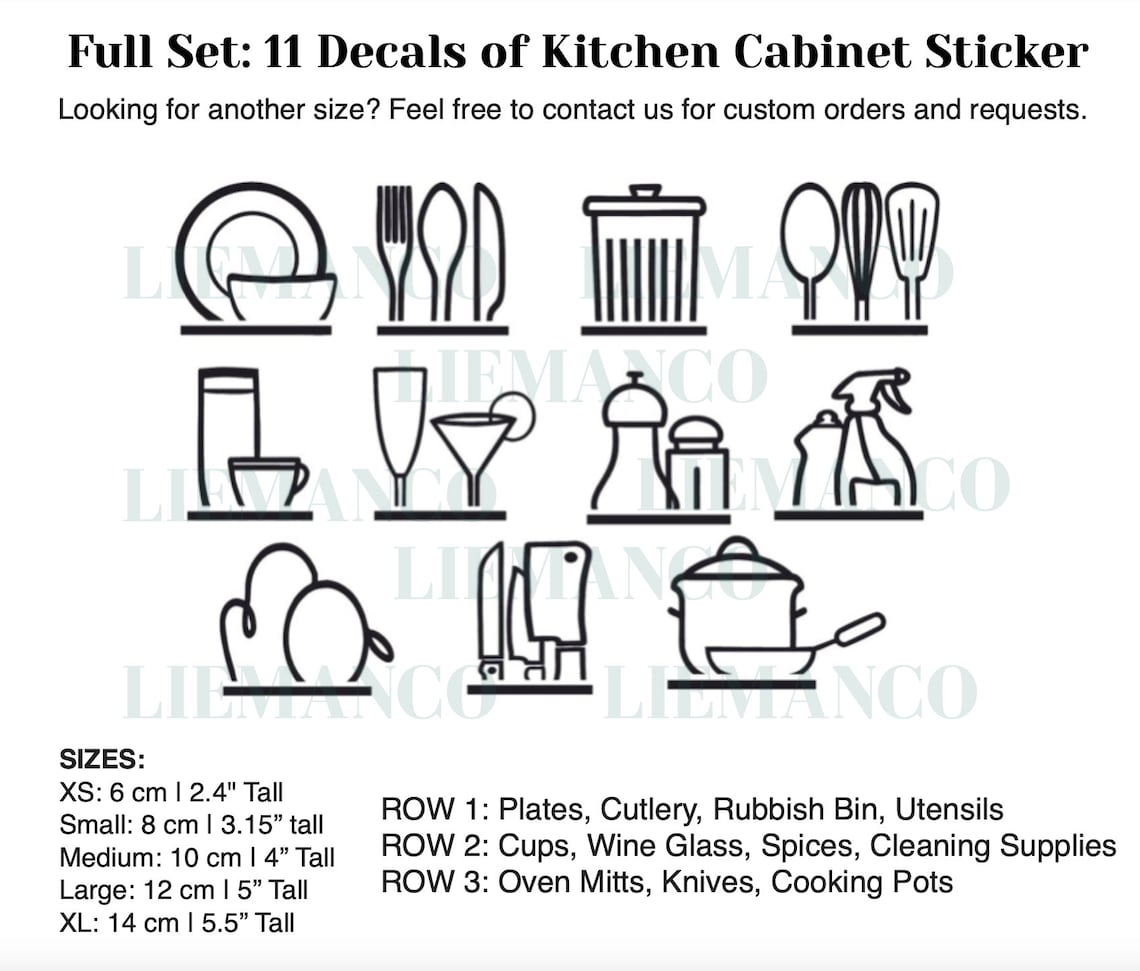Kitchen Cabinet Decal Airbnb Kitchen Label Office Pantry - Etsy