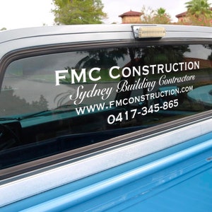Company Vinyl Lettering for Vehicles, Pick-up Truck, Car, Trailer, Ute ...