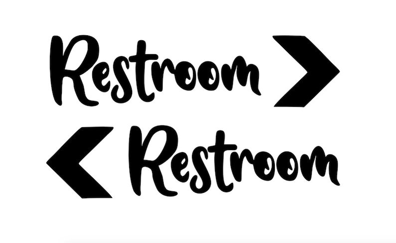 Bathroom Signs Vinyl Decal Toilet Stickers Restroom Labels - Etsy