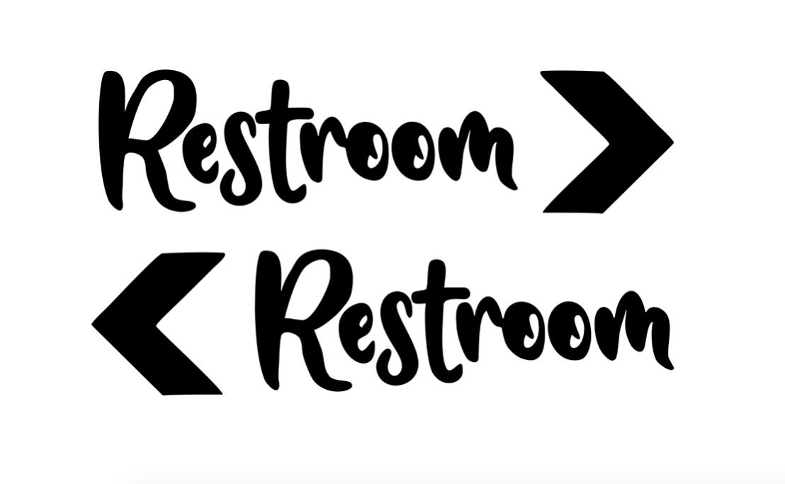 Bathroom Signs Vinyl Decal Toilet Stickers Restroom Labels - Etsy