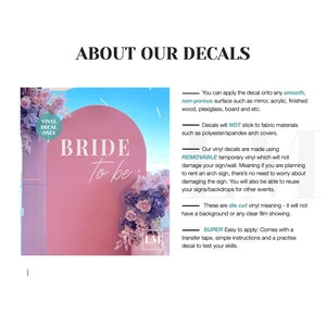 Bride to Be Backdrop Decal Bridal Shower Party Decal for Sign Bride to ...