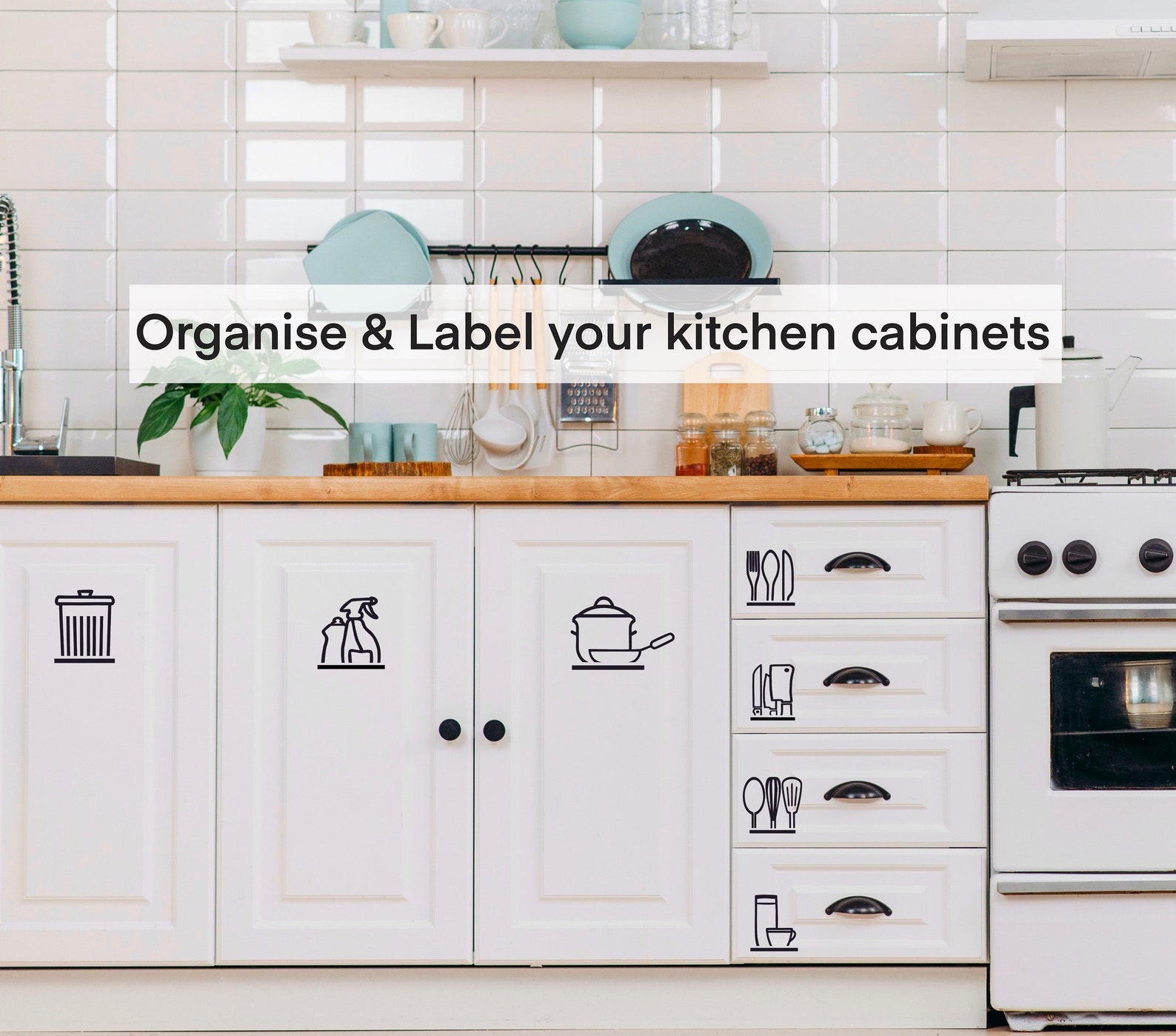 Kitchen Cabinet Decal Airbnb Kitchen Label Office Pantry - Etsy