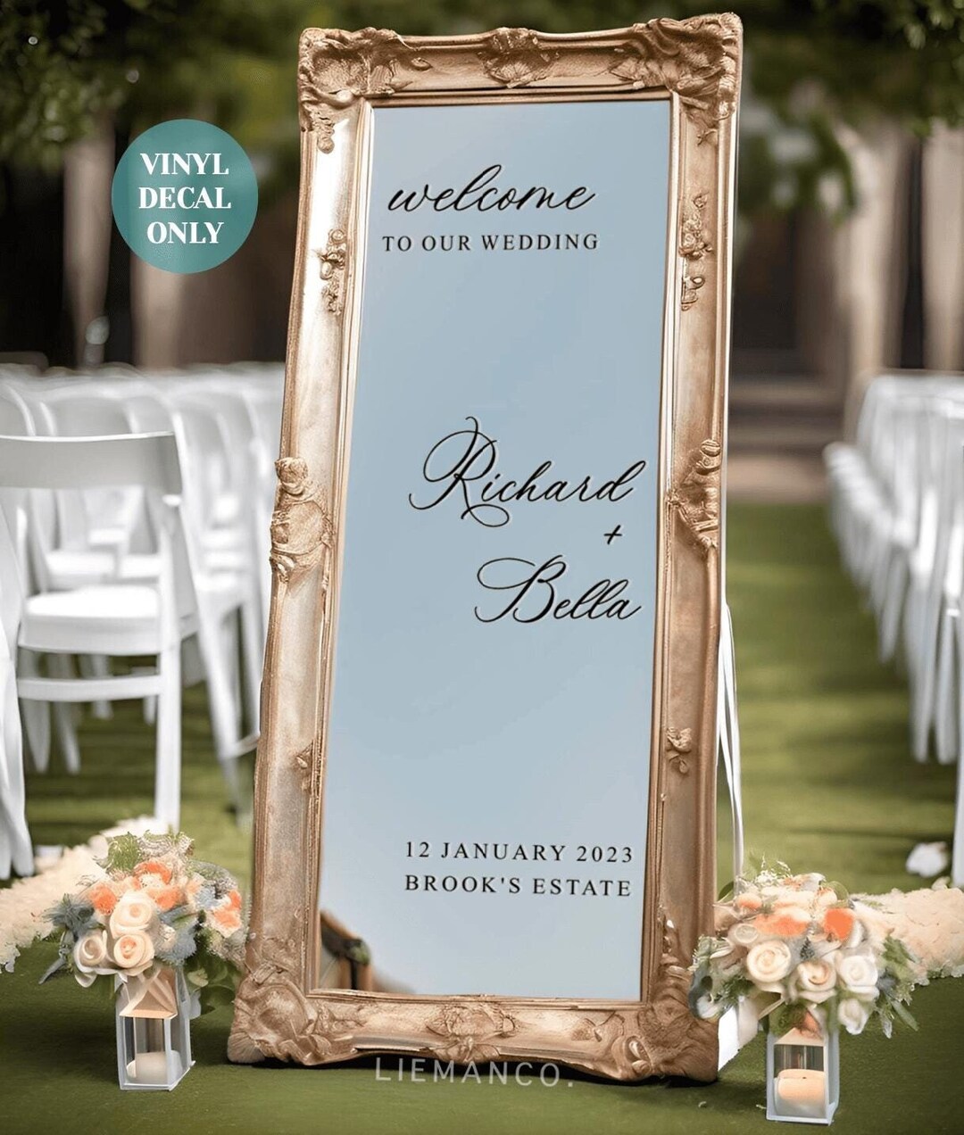 Personalised Selfie Sign Mirror Decal, DIY Wedding Entrance Mirror ...