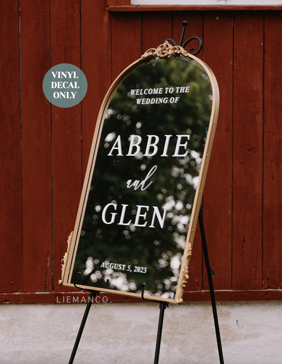 Elegant Wedding Mirror Decal for Welcome Sign Welcome to Our Wedding ...