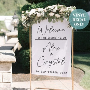 Custom Wedding Sign Vinyl Decal Large Welcome Decal for Engagement ...