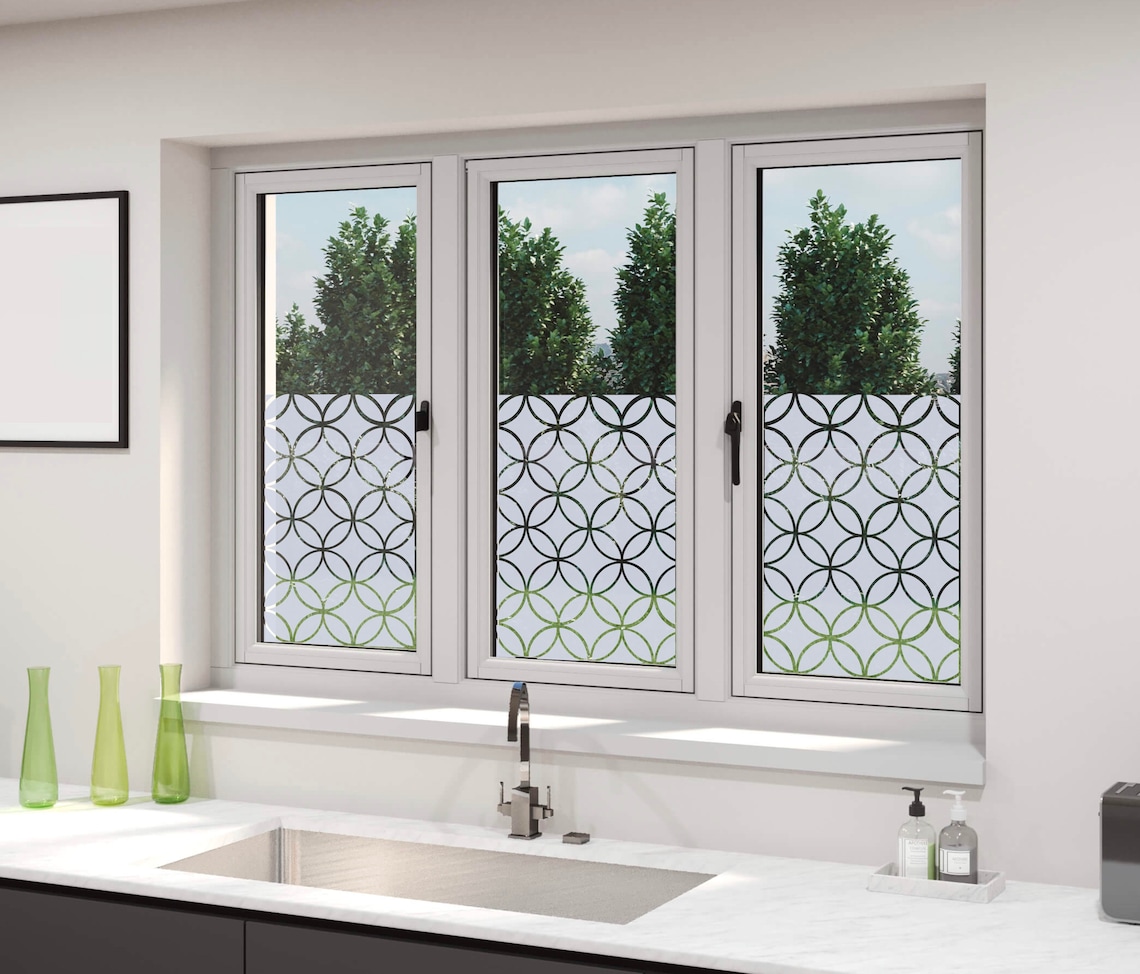 Overlapping Circle Frosted Film, Etch Privacy Window Film, Circles ...