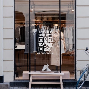 Custom QR Code Window Decal, Scannable Business Decal, Design Your Own ...