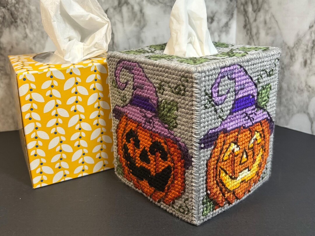 Halloween Jack-o-lantern Tissue Box Cover - Etsy
