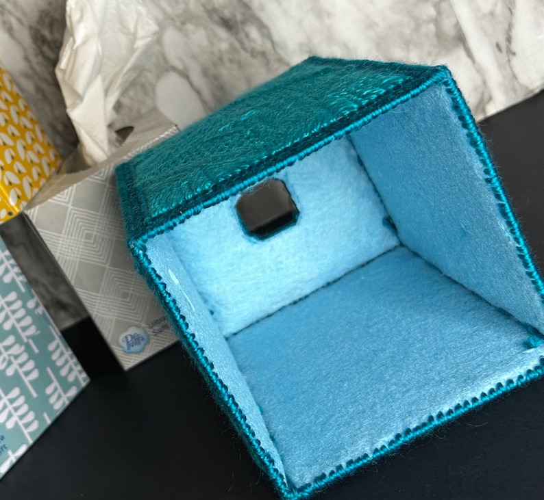 Geometric Squares Tissue Box Cover Teal - Etsy