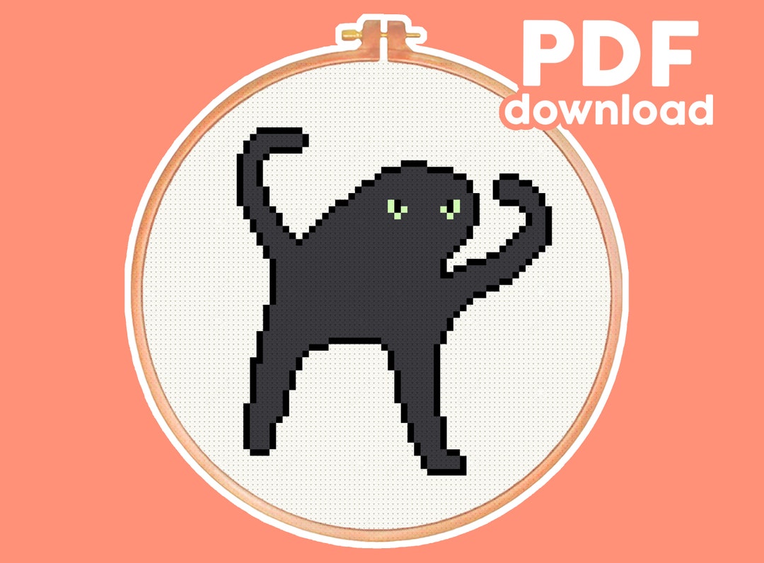 Black Cat Cryptid - Cursed Cat Meme - Funny, Modern, Subversive Cross ...