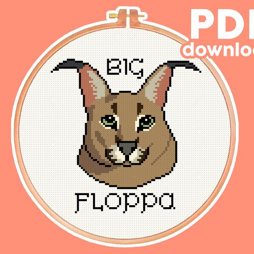 Big Floppa Caracal Big Cat Meme Funny Modern Subversive Cross Stitch Porn Sex Picture