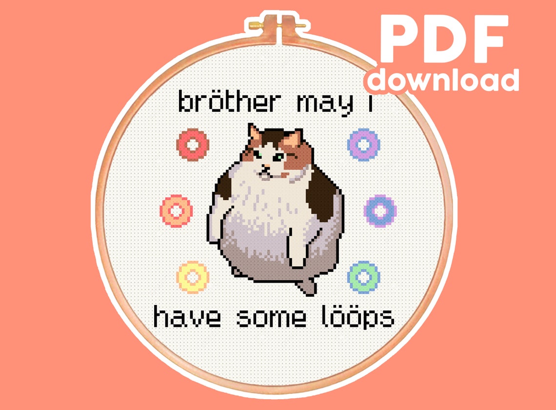Brother May I Have Some Loops Cat Meme Funny Modern - Etsy