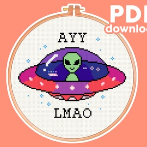 Ayy Lmao Alien Meme UFO Space Scifi Funny Modern | Etsy