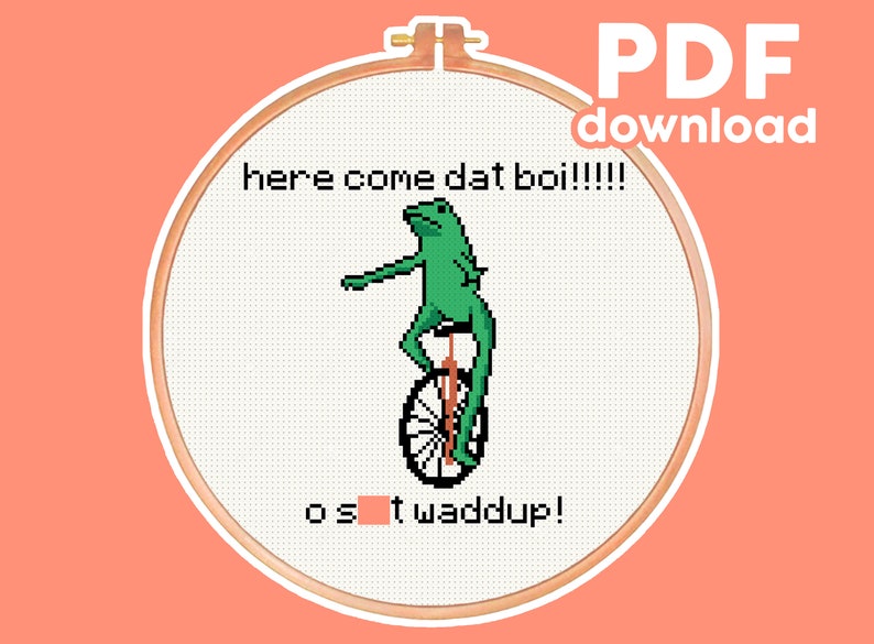 Here Come Dat Boi Frog Unicycle Meme Funny Modern - Etsy