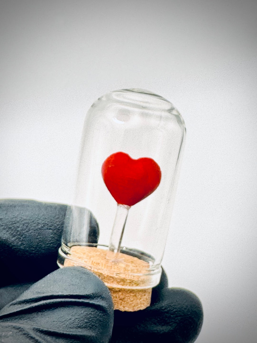 MINI HEART | Diorama in Sealed Bell Jar | Small Hand-painted Heart ...