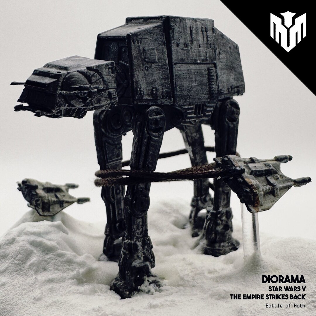 DIORAMA 3D STARWARS V Showcase Scene Empire Strikes Back / Hoth / ATAT ...