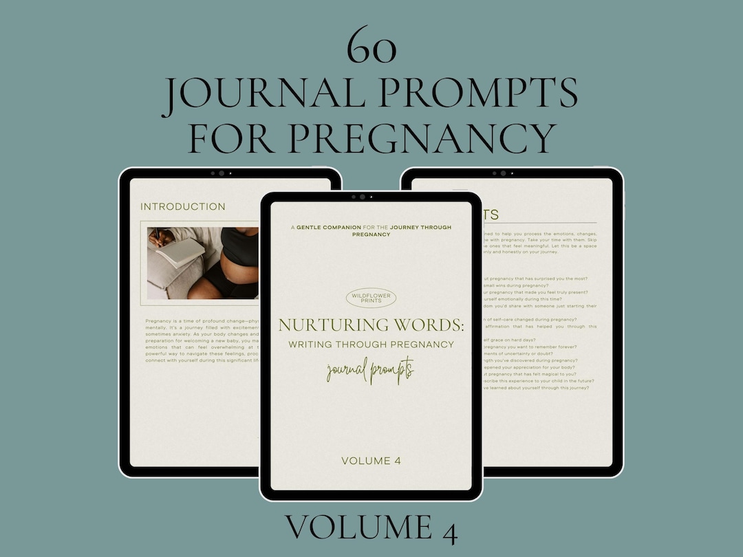 Pregnancy Journal Prompts - Digital Download | Pregnancy Journal First ...
