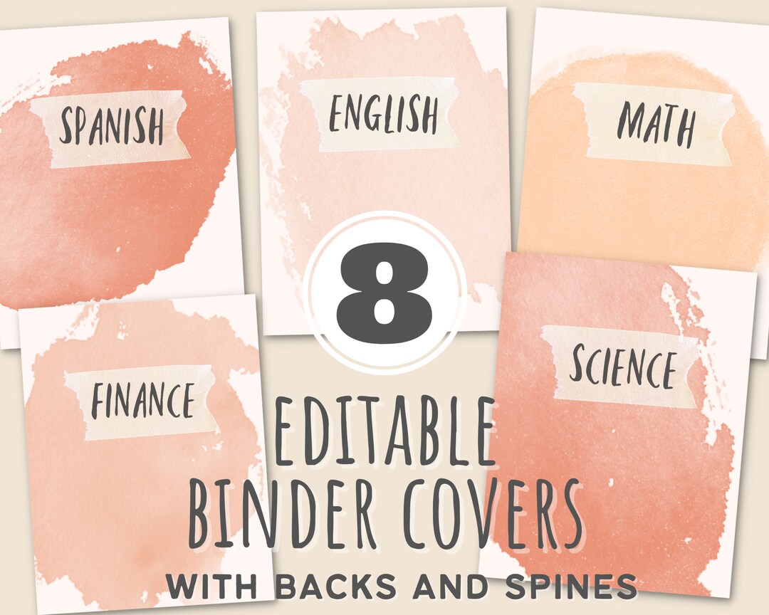 Boho Scrapbook Patterned Binder Cover Printable Pastel Colored Digital ...