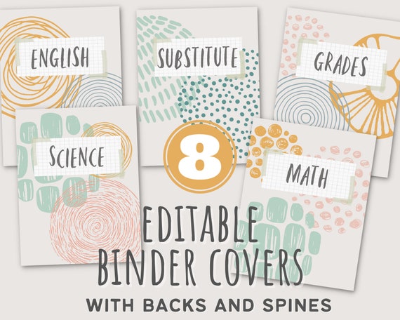 Printable English Binder Cover