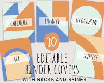 Boho Scrapbook Patterned Binder Cover Printable Pastel Colored Digital ...