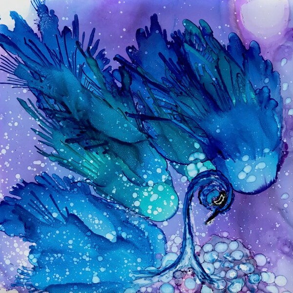 Alcohol Ink Peacock - Etsy